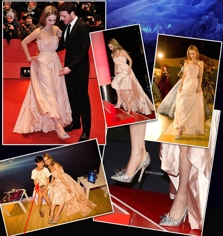 Badu Bg Дамски официални обувки с висок ток сребърен кристал два модела с височина на ток 7 см